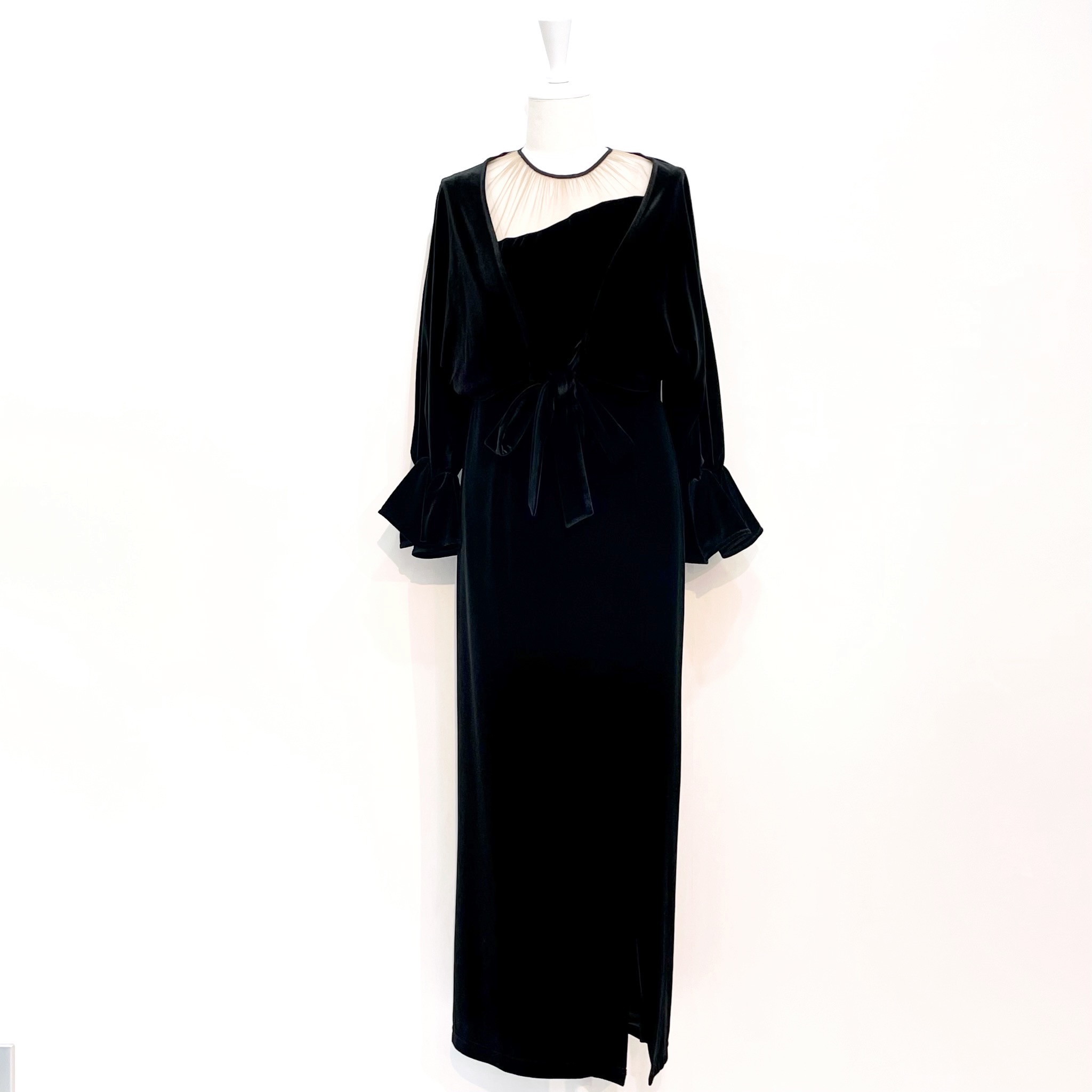 【Ameri VINTAGE】2WAY CURVE VELOURS DRESS | FIORI